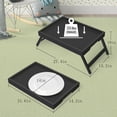 Extra Large Bamboo Bed Tray Table with Folding Legs for Breakfast TV ...