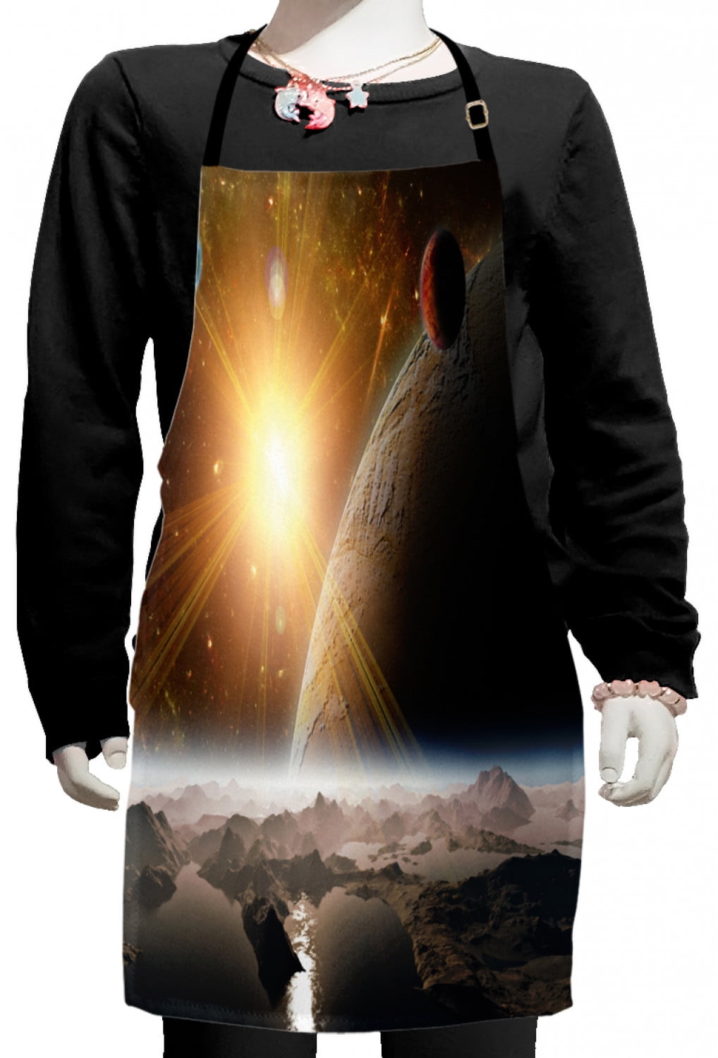 Outer Space Kids Apron, Moons Universe View from the Earth's Surface ...