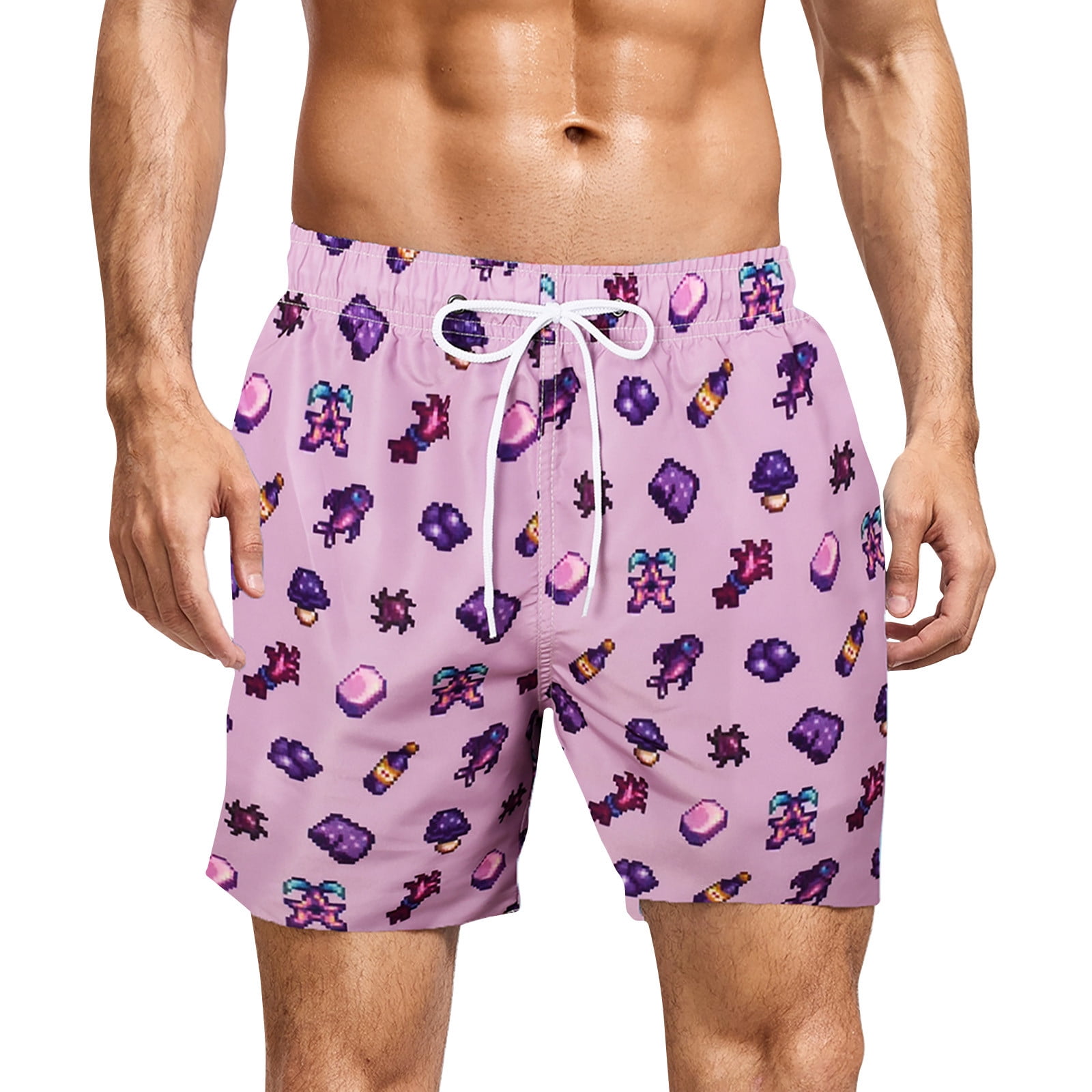 Favipt Mens Swimming Trunks With Compression Liner Swim Shorts 7 Inch