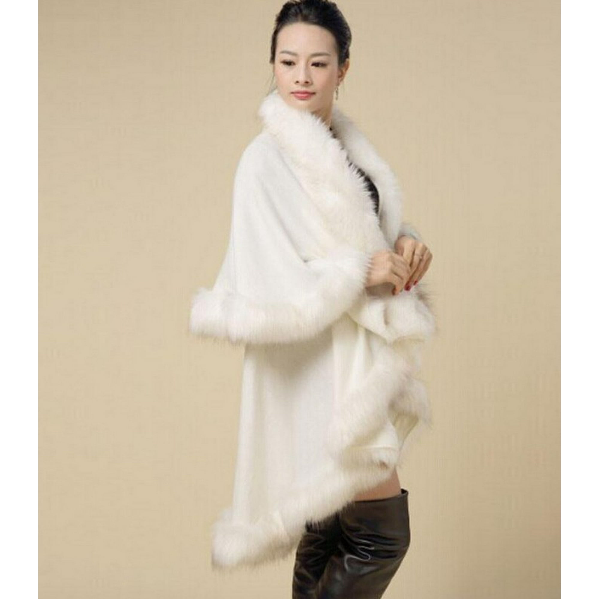 Click here for Nobrand Faux Fur Cape Fashion Thick Winter Warm Fa... prices