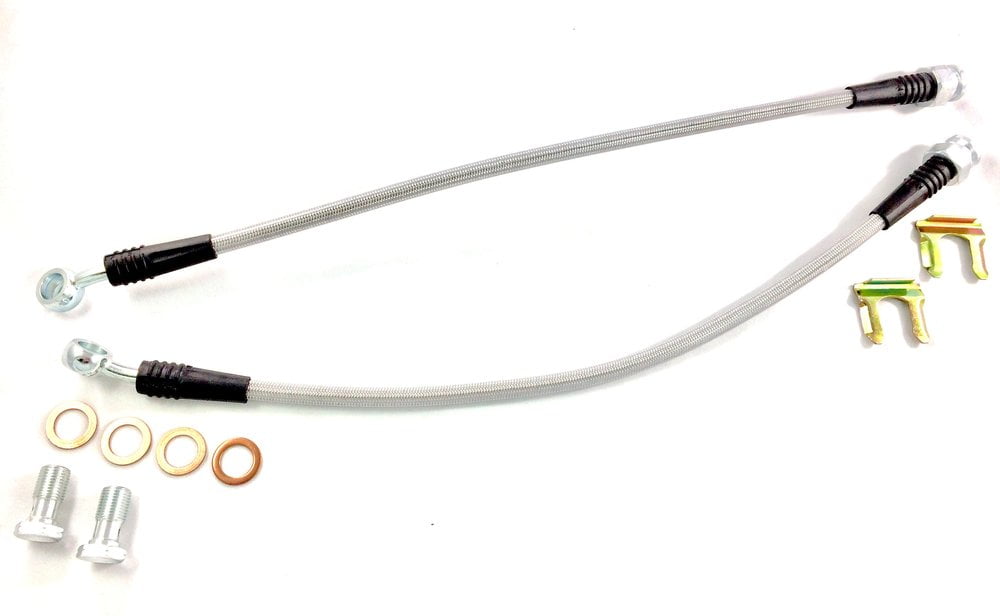 Universal Braided SS Brake Hose, 15" Long with 10mm Banjo (Includes ...