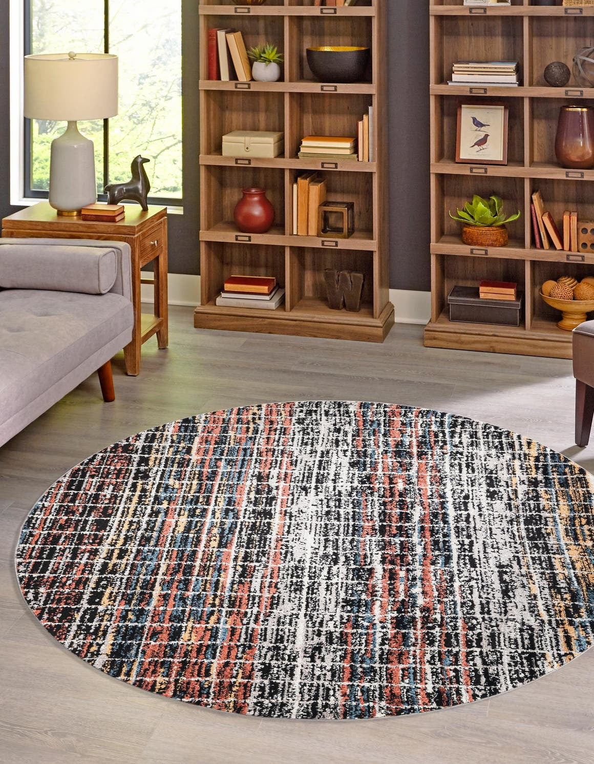 Rugs.com Aramis Collection Rug – 7 Ft Round Multi Medium Rug Perfect ...