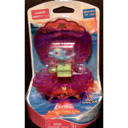 Barbie in a Mermaid Tale Pink Seashell Surprise Dolphin Figure and ...