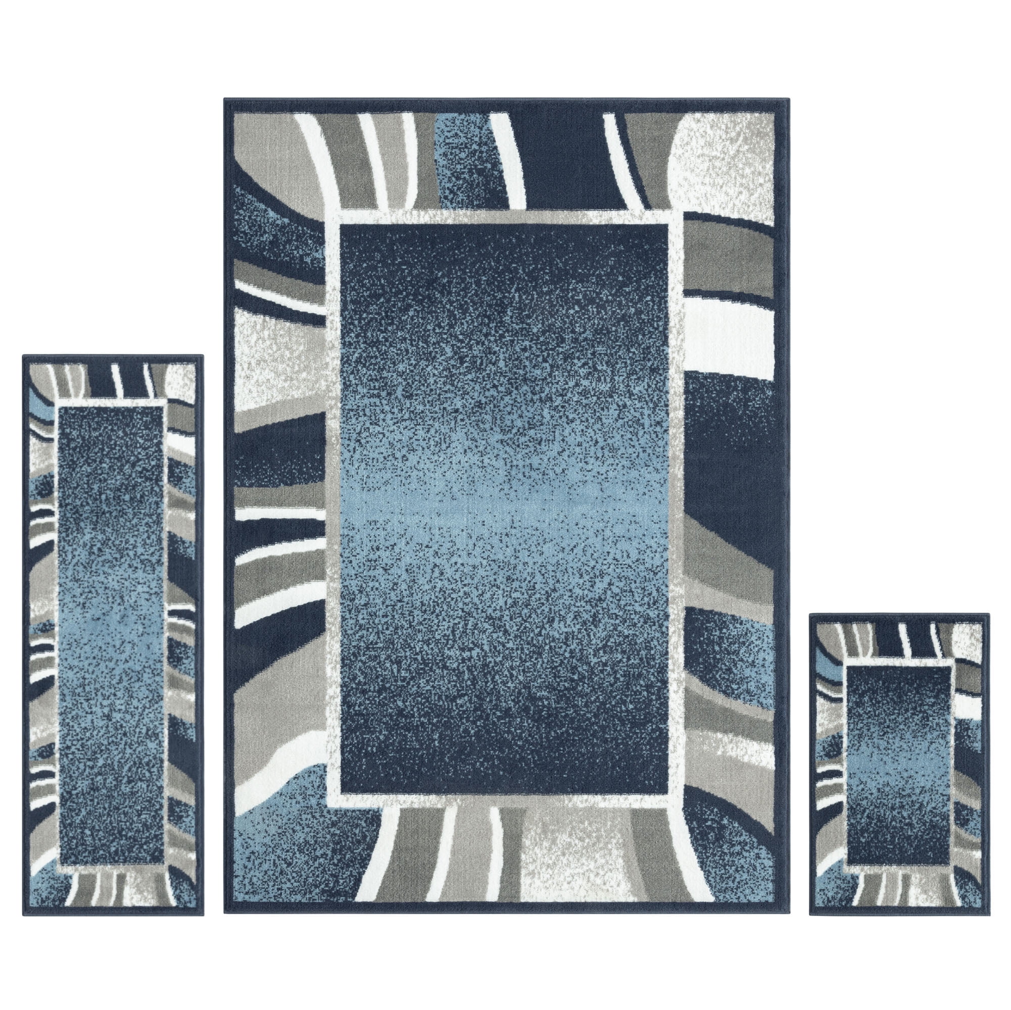Home Dynamix Ariana Konya Contemporary Abstract Border Area Rug, Blue ...
