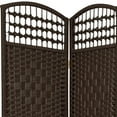 Oriental Furniture 5 1/2 ft. Tall Fiber Weave Room Divider - Dark Mocha ...