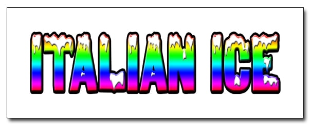 ITALIAN ICE 1 DECAL sticker cart stand trailer supplies equipment fair ...