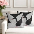 Black White Swan Pillow Covers Set of 4, Vintage Romantic Swan ...