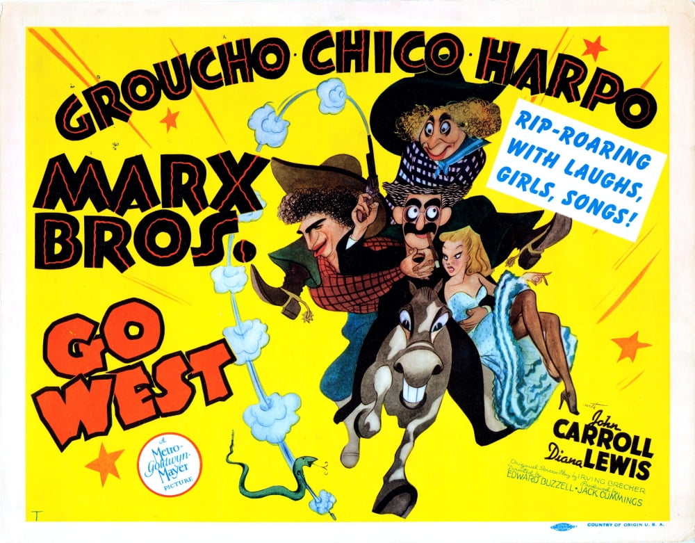 Go West Us Poster Chico Marx Groucho Marx Harpo Marx [The Marx Brothers ... Go West Us Poster Chico Marx Groucho Marx Harpo Marx [The Marx Brothers ...