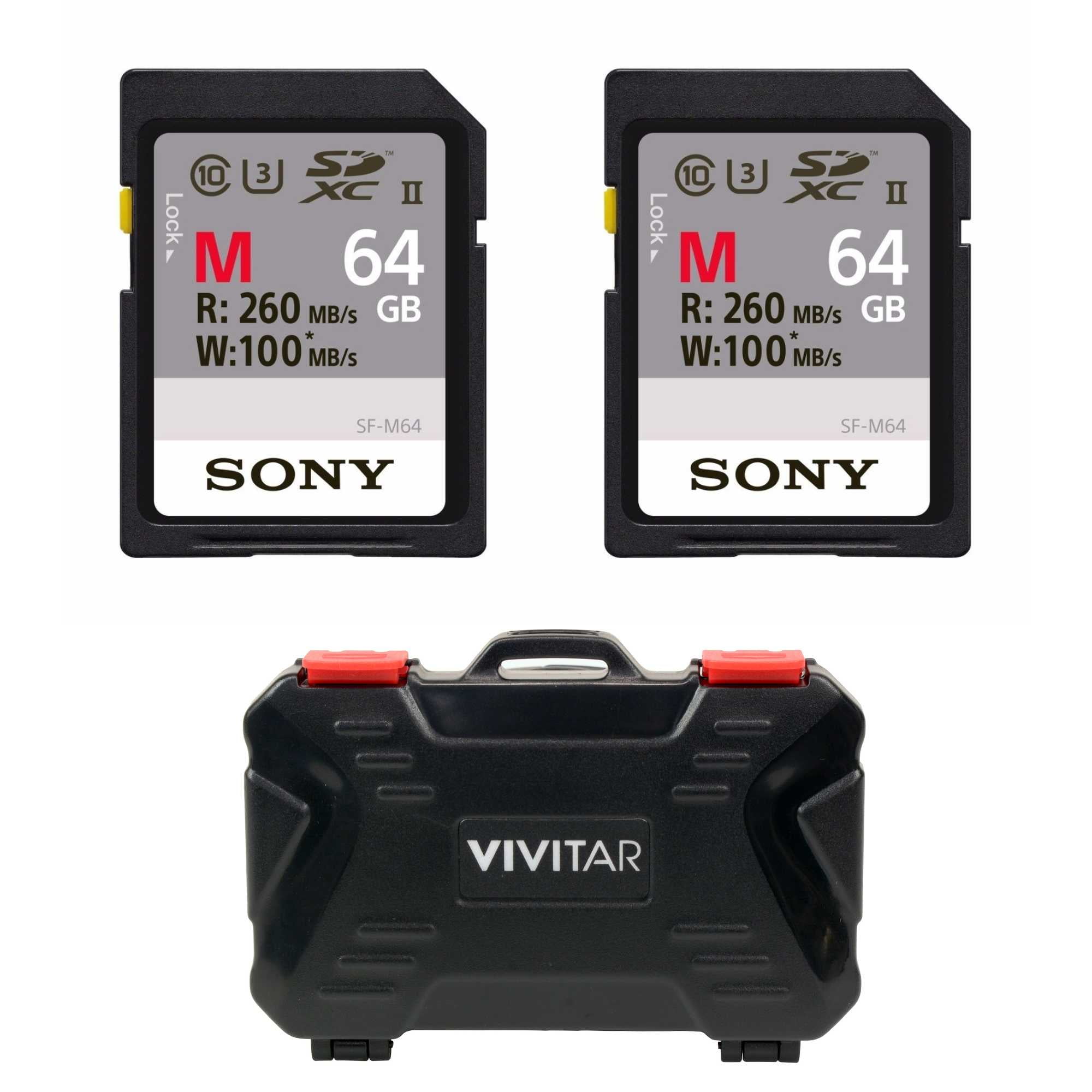 Sony M Series 64GB UHS-II Class 10 SDXC Memory Card (2-Pack) + Hard ... Sony M Series 64GB UHS-II Class 10 SDXC Memory Card (2-Pack) + Hard ...