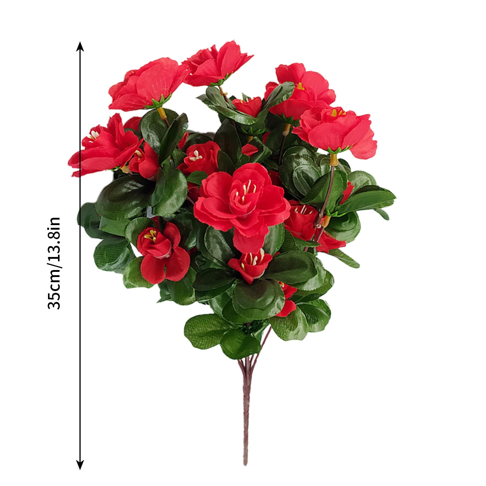 Outdoor Indoor Silk Flower Artificial Red Azalea Bush Artificial Azalea ...