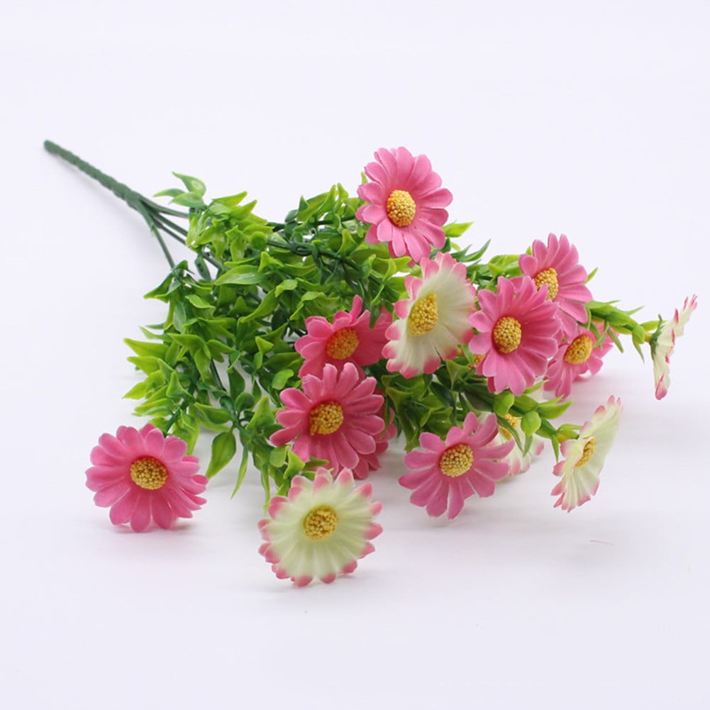 Gerich Artificial Daisies Flowers Outdoor UV Resistant 15 Heads Fake ...