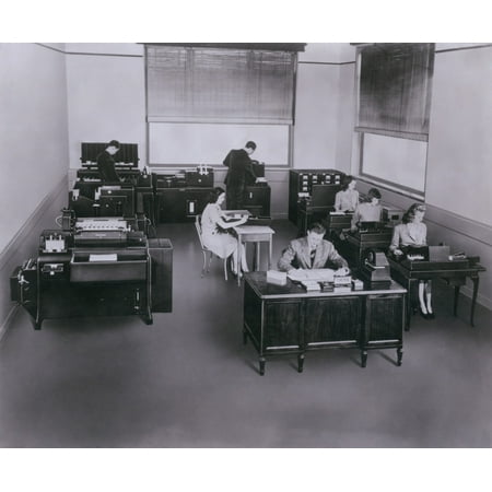 Mid-Century State Of The Art Ibm Computers With Punch-Cards And Sorters ...