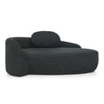 Modern Compressed Curved Boucle Chaise Lounge Chair, 67" Oval Single ...