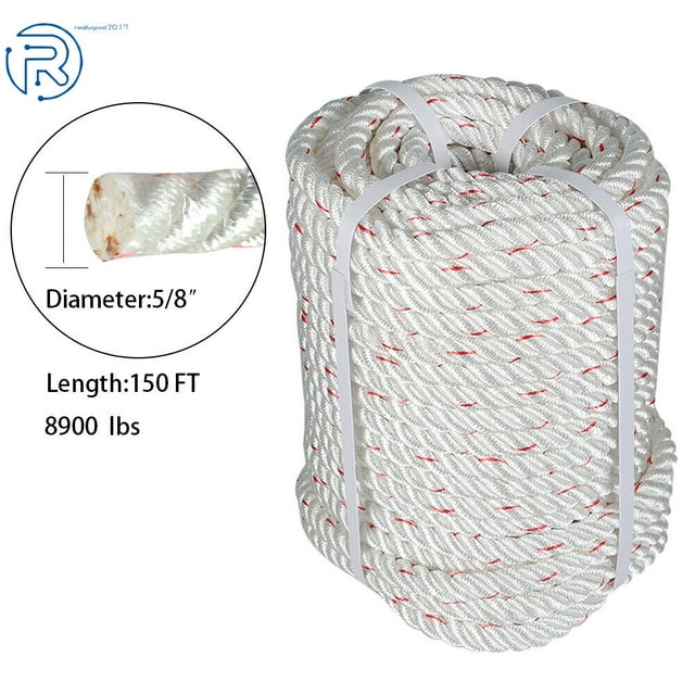 Labwork 5/8"x150' Arborist Bull Rope Durable Pulling Rigging Rope Nylon Polyester Blend ...