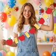 Backs To School Glitter Apples Pencil Garland Banners Classroom Hanging ...