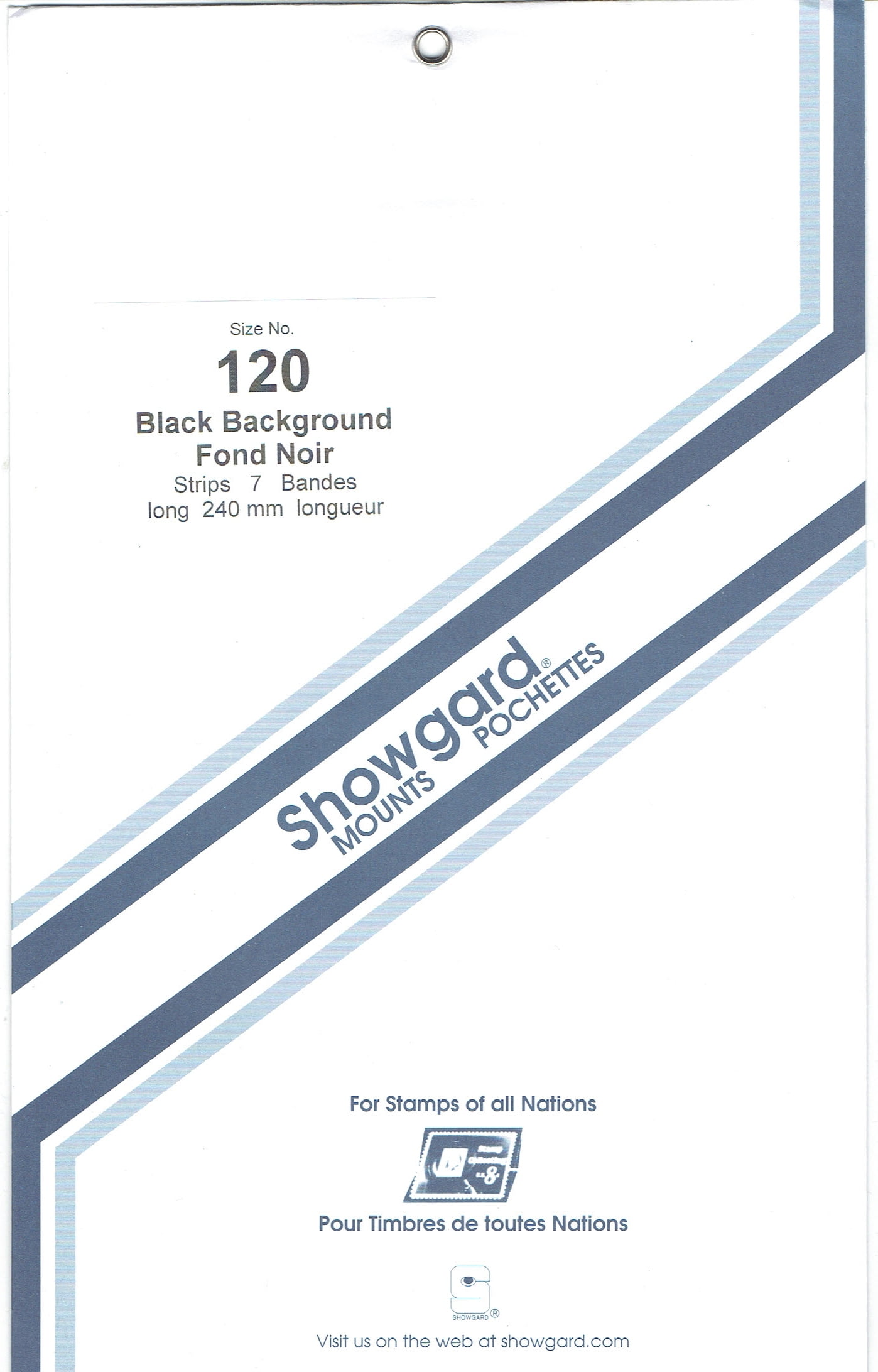 Showgard Stamp Mounts Size 120 Strip Black - Walmart.com