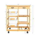 Ktaxon Mobile Kitchen Cart with Drawers, Baskets & Wine Rack on Rolling ...