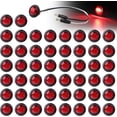 50 Pcs 3/4 Inch Mini Round Red Lens & Light Button 3 LED Side Marker ...