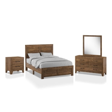 Coaster Watson 4 Piece Queen Panel Bedroom Set in Gray Oak and Black ...