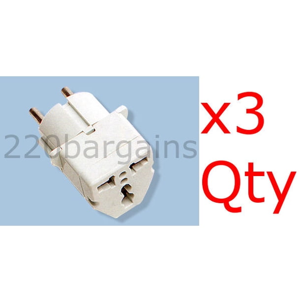 3PK Grounded Universal Plug Adapter Germany France Europe Outlet ...