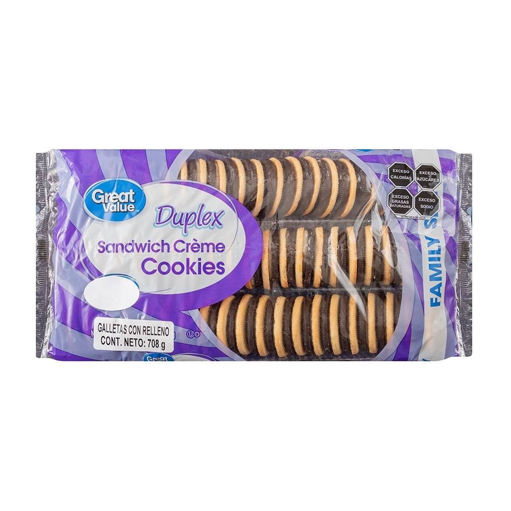 Galleta Sandwich dúplex Great Value Chocolate y vainilla 708 gr ...