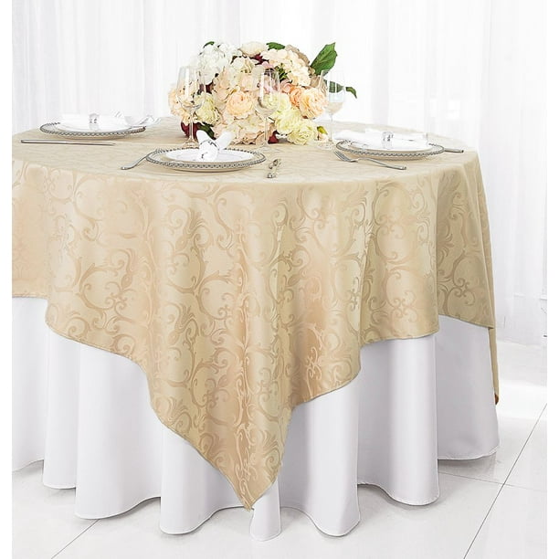 Wedding Linens Inc. 72"x72" Square Versailles Damask Jacquard Polyester ...