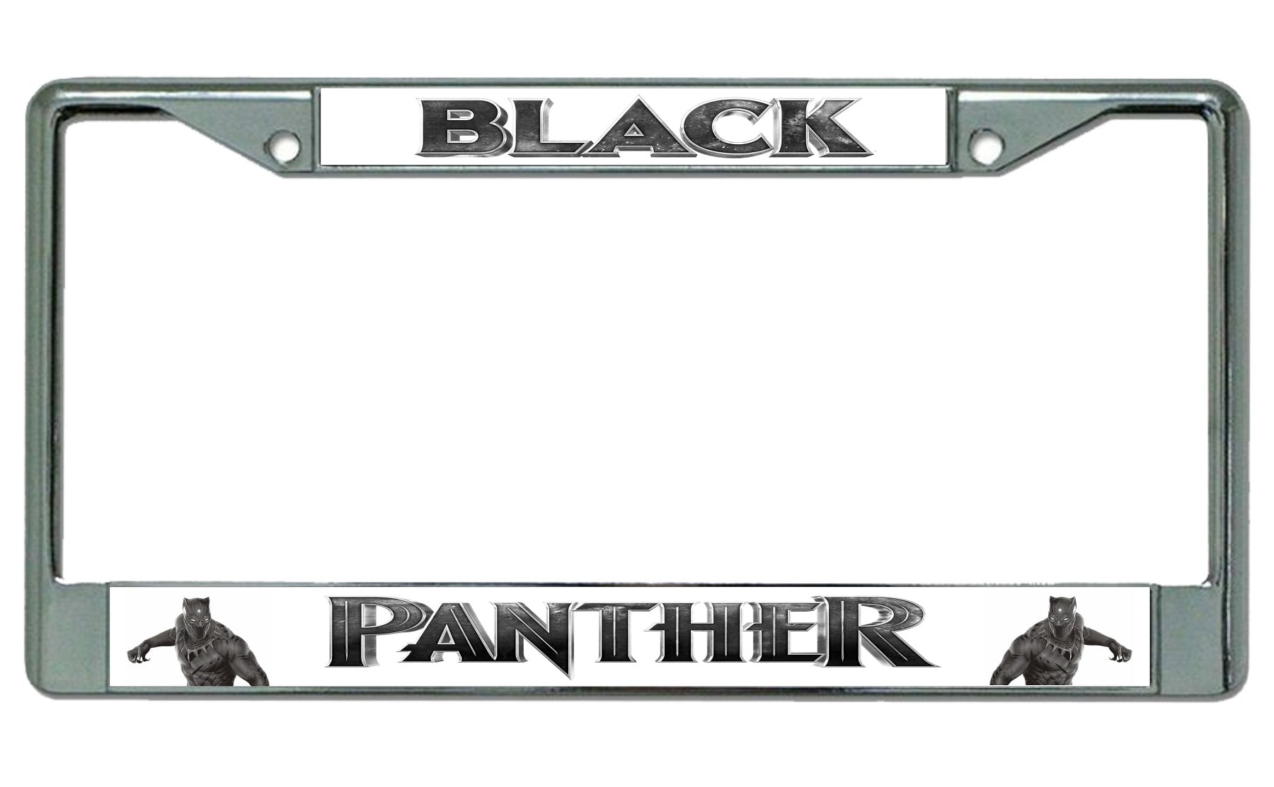 Black Panther Chrome License Plate Frame - Walmart.com