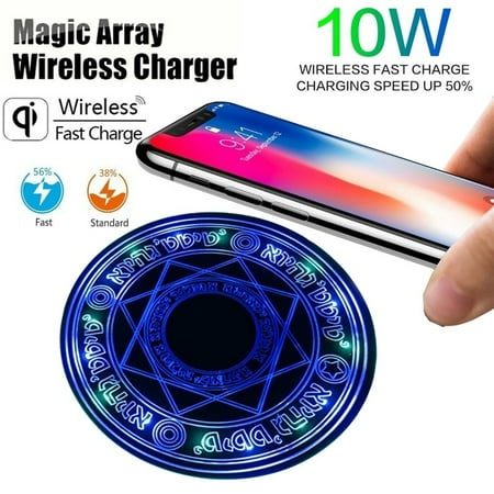 10W Magic Array QI Wireless Charger Magic Circle Fast Charging Pad Mat ...