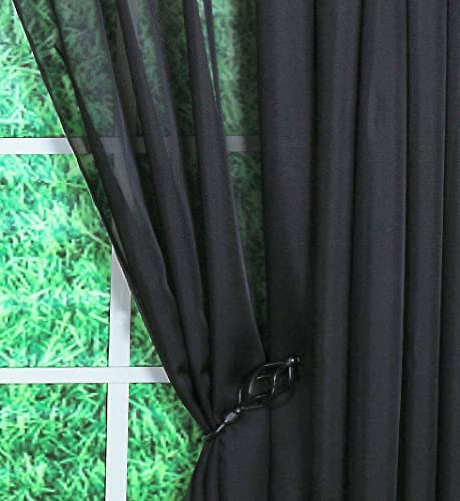 Emelia Original Voile Panel 84", Black, 60" W X 84" L - Walmart.com