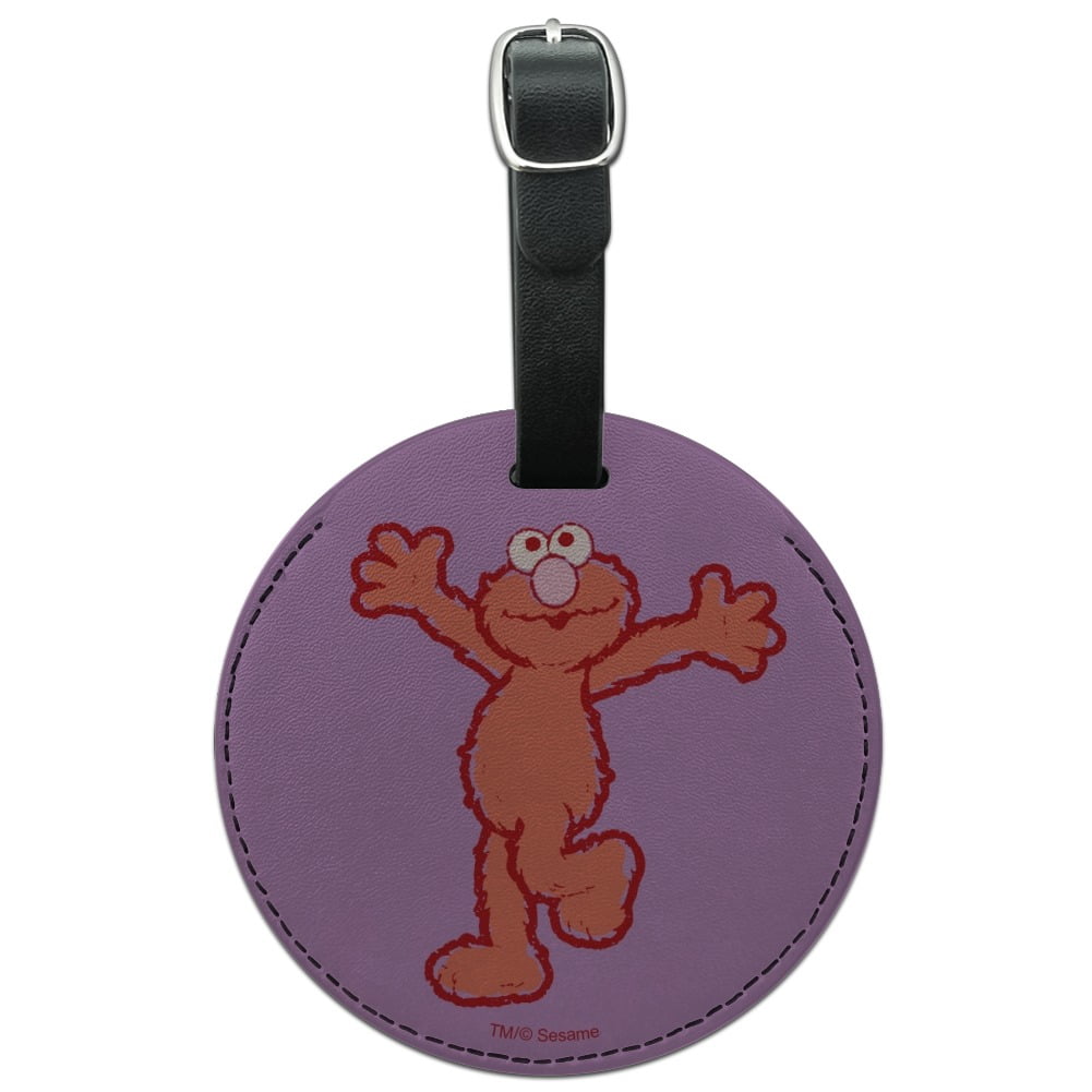 Sesame Street Elmo Distressed Round Leather Luggage Card Suitcase Carry ...