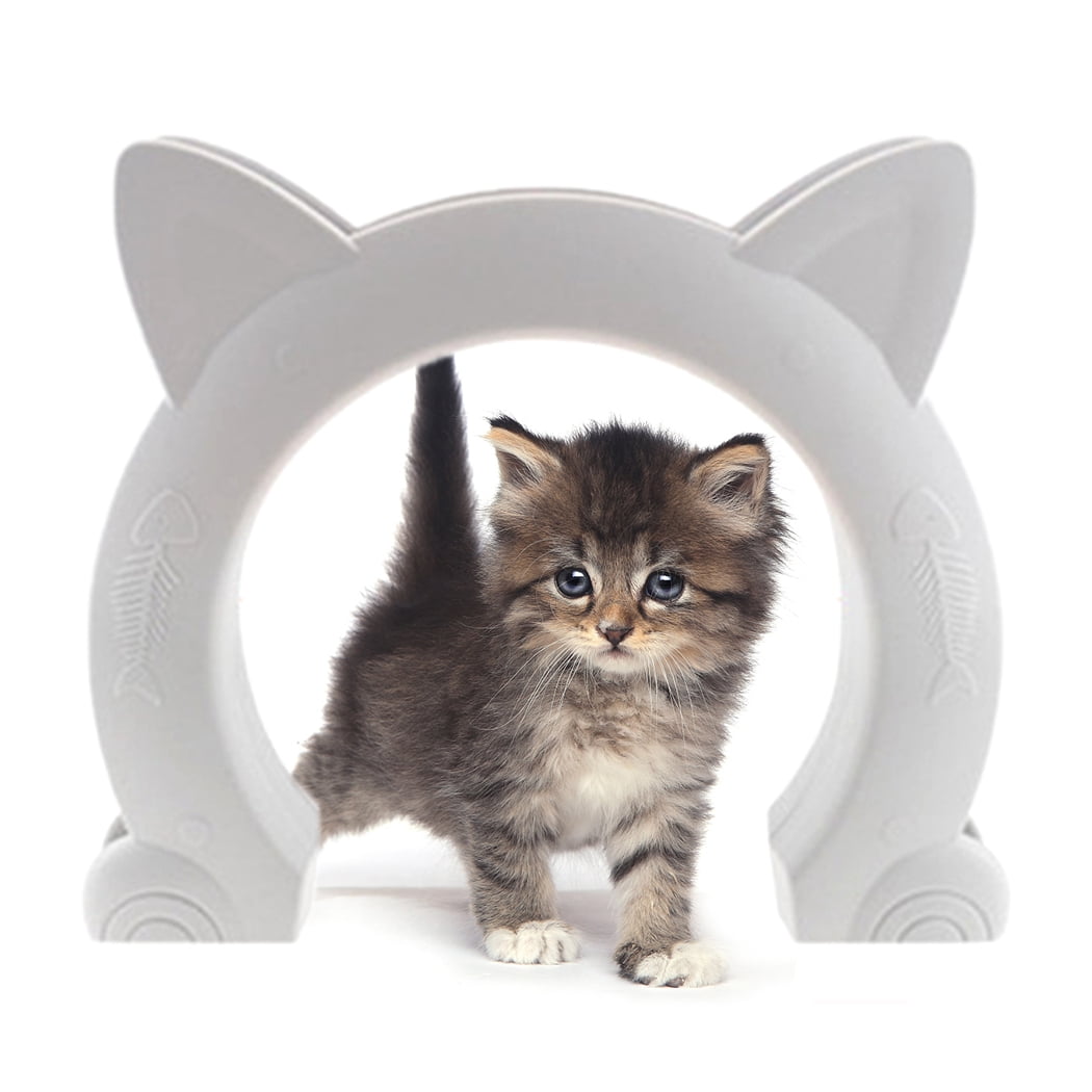 Click here for Nobrand Pet Door Plastic Hole Cute No Flap Cat Hea... prices