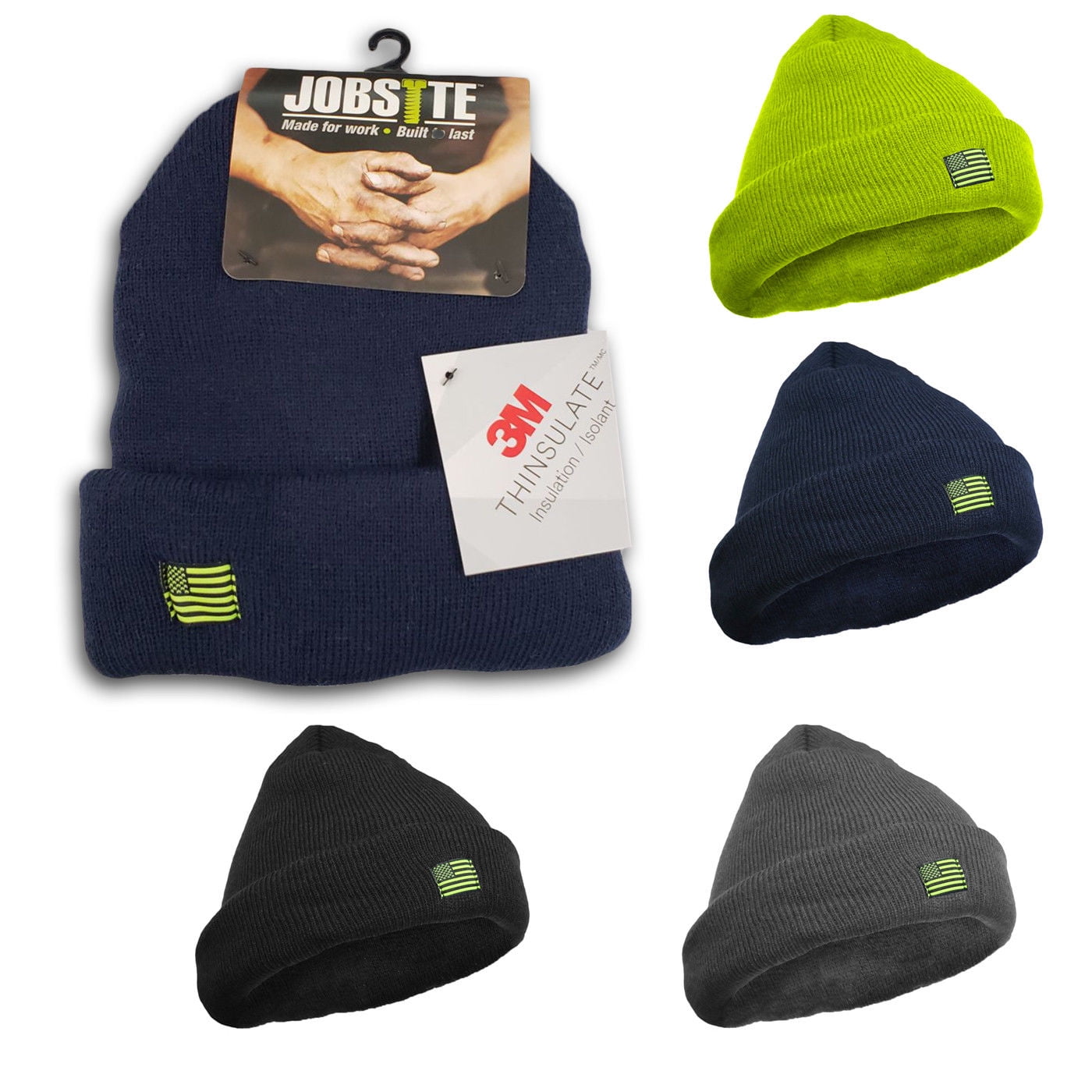 Jobsite Men's Ultra Thick Solid Cuffed Beanie with 3M Thinsulate ...