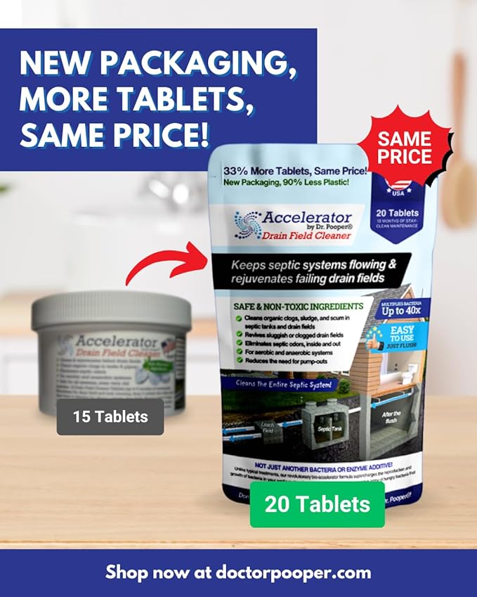 Accelerator by Dr. Pooper Dr. Poopers Drain Field Cleaner Tablets ...