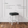 Free Shipping! Nathan James Hylie 24in Wooden Bar Stool Tufted Gray ...