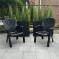 (2 pack) Gracious Living Outdoor Cape Cod Adirondack Chair Cool Black ...