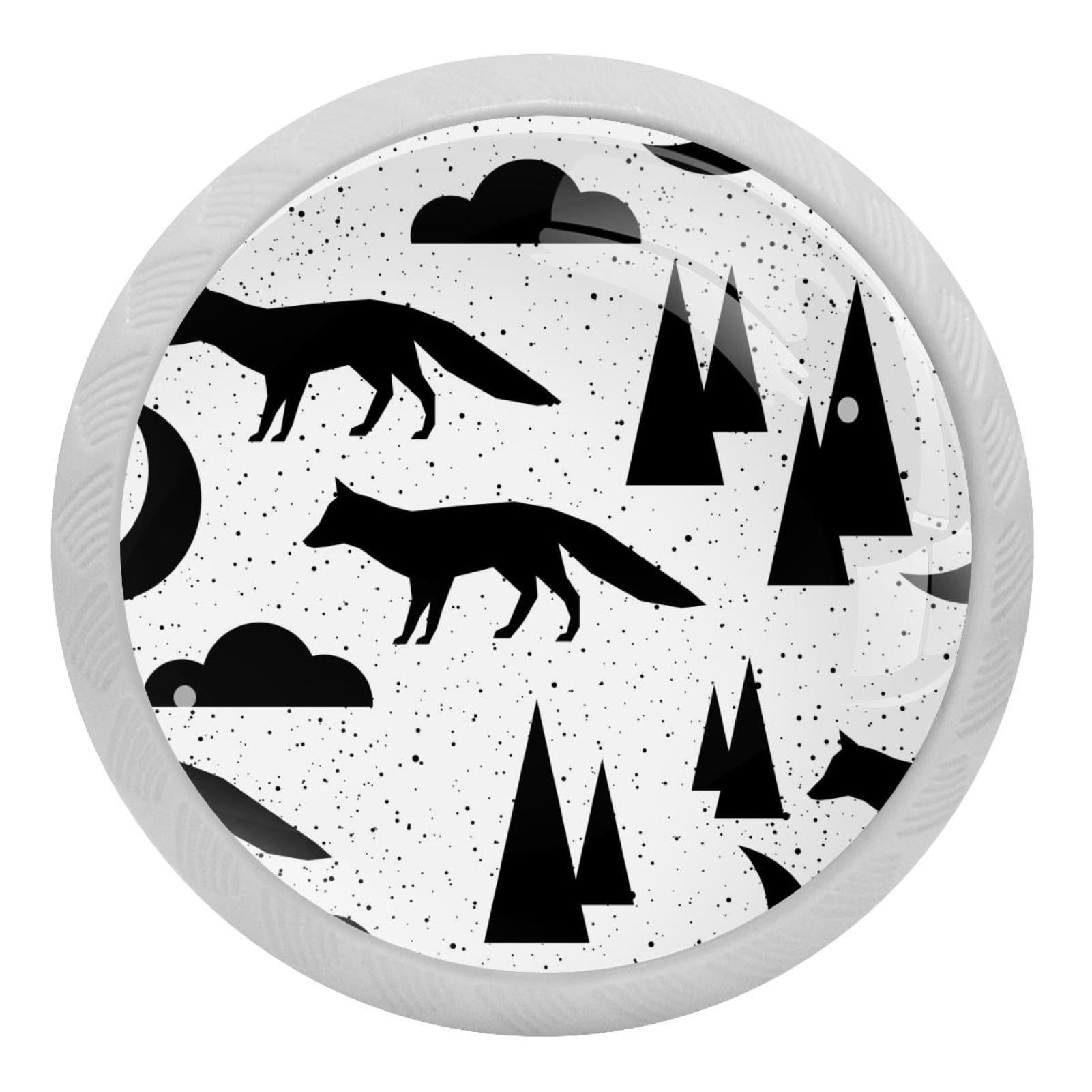 4PCS Round Wolf Cabinet Fluorescence Knob Glowing in the Dark Furniture ...