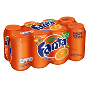 Fanta Zero Sugar, Caffeine-Free Orange Fruit Soda Pop, 12 fl oz, 12 ...