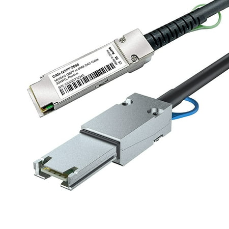40G QSFP (SFF-8436) to MiniSAS (SFF-8088) DDR Hybrid SAS Cable, 100-Ohm ...