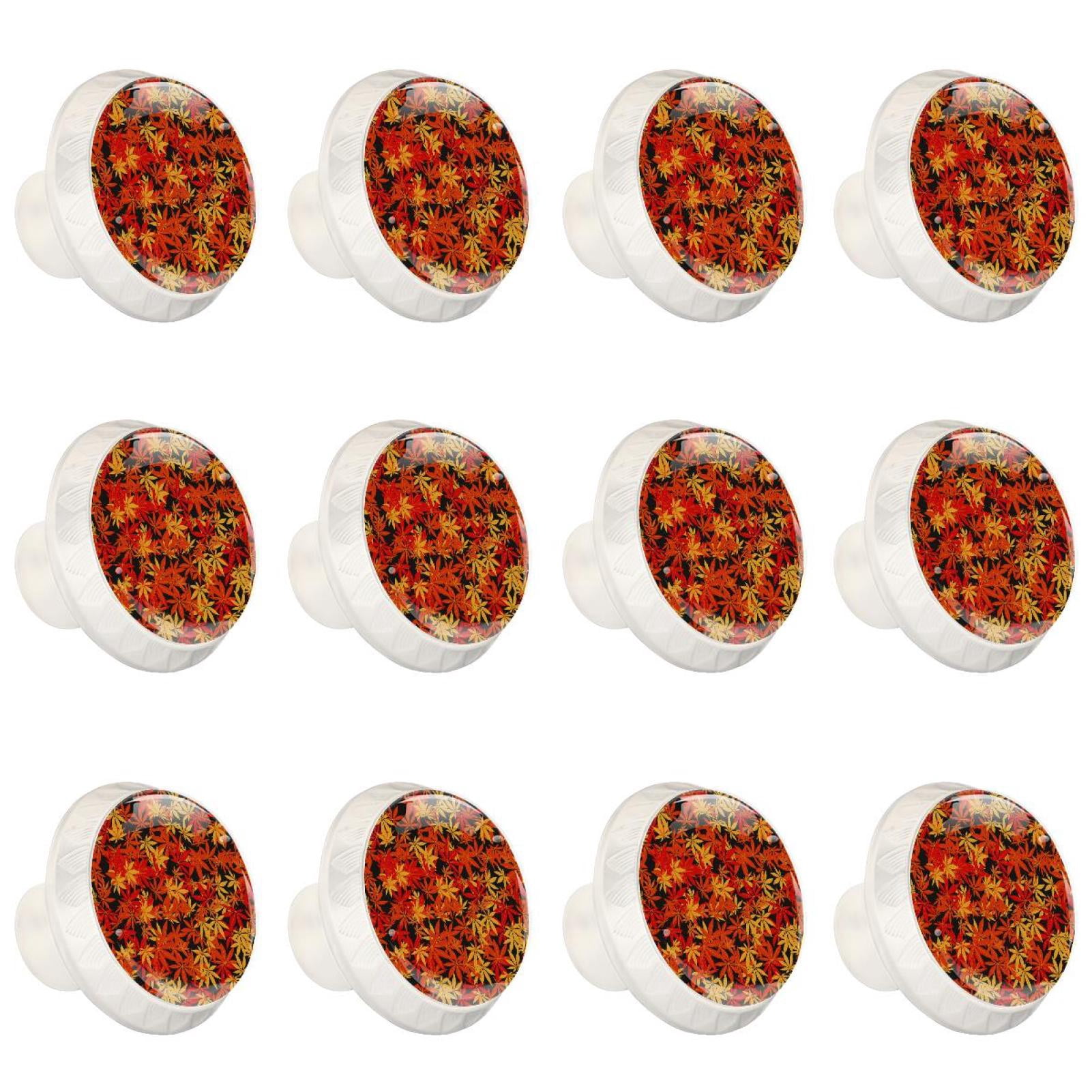 12 Pcs Japanese Maple Pattern Knobs for Kitchen Cabinet Cupboard ...