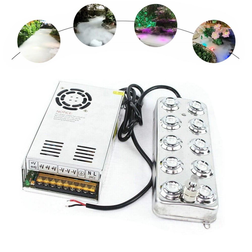 TOPCHANCES Mist Maker 10 Head Ultrasonic Mist Fogger with Waterproof ...