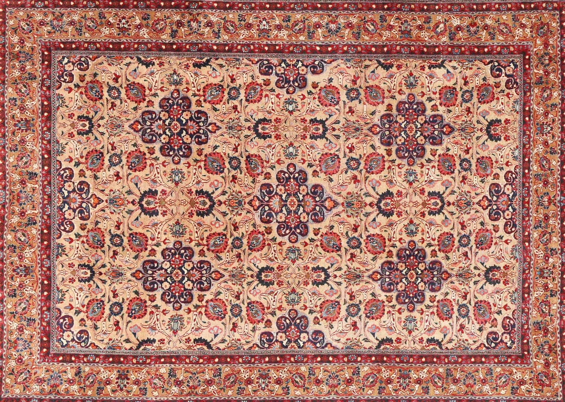 Ahgly Company Indoor Rectangle Traditional Sandy Brown Persian Area ...