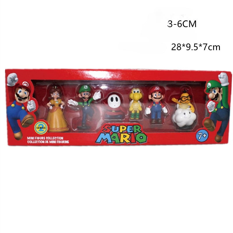 Super Mario Cartoon bros Mini Figura De Acción Luigi Wario Waluigi Toad ...