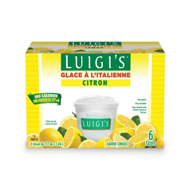 LUIGI'S Lemon Real Italian Ice / 6ct - Walmart.ca