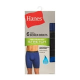 Hanes Men’s Performance Stretch Long Leg Boxer Brief Underwear Pack, Assorted, 6-Pack - Walmart.com