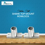 Marine City 316 Stainless-Steel 1/2 inches Shank Top Mount Rowlock/Oarlock Socket 2 Pack ...