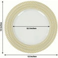 12-Pack Acrylic Charger Plates, Round 13" Clear with Gold Wheat Pattern ...