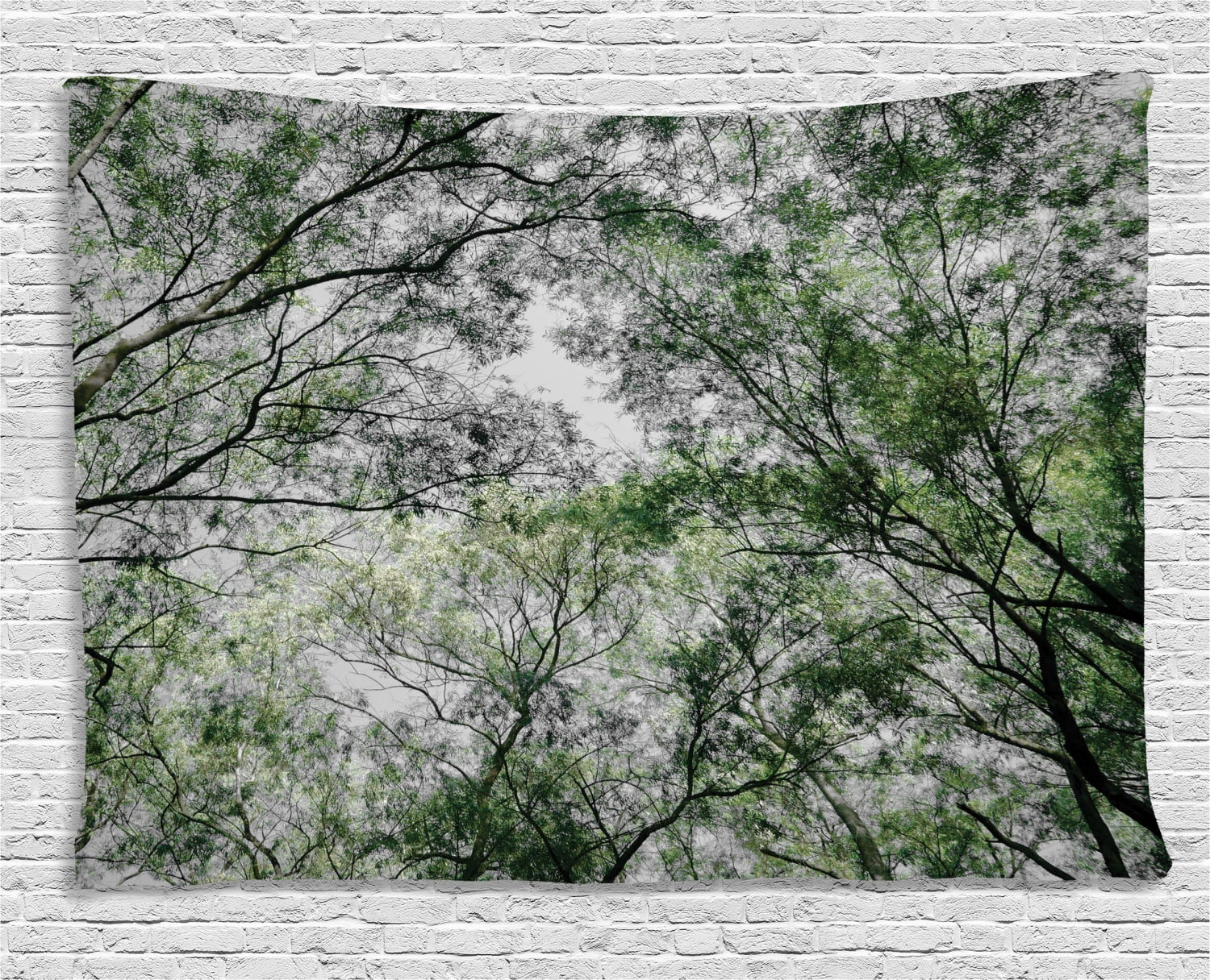 Forest Home Decor Tapestry, Tree Branch in Spring Season Fairy Jungle ...
