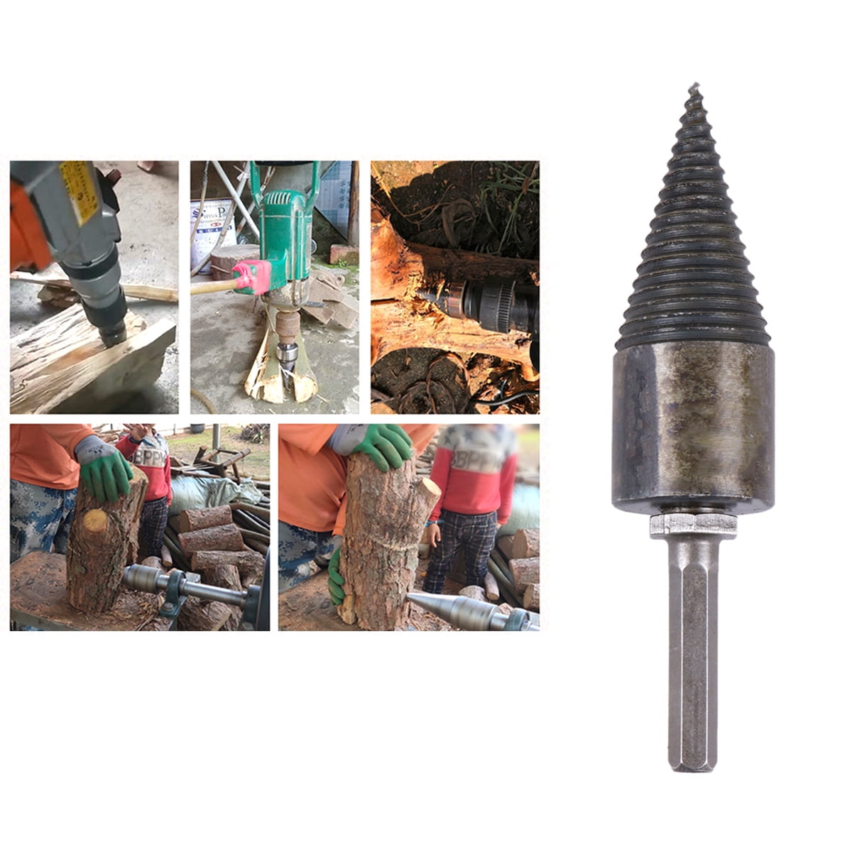 Buy Drill Wood Log Cone Splitter Splitting Bit Bits Firewood Breaker ...