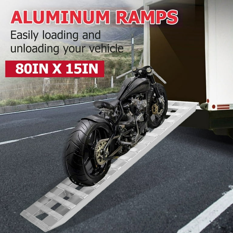GarveeTech 2pcs Aluminum Trailer Ramps Heavy-Duty Loading Ramps With ...
