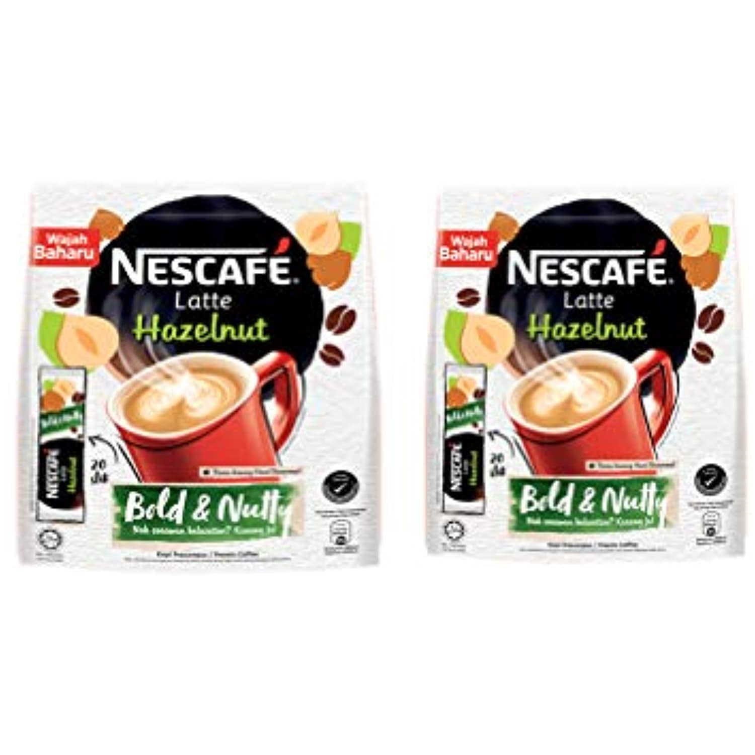 Nescafe 3 In 1 Hazelnut Coffee Latte - Instant Coffee Packets - Single ...